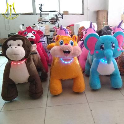 China Hansel   coin operated children rides plush toys stuffed animals on wheels for shopping centers for sale