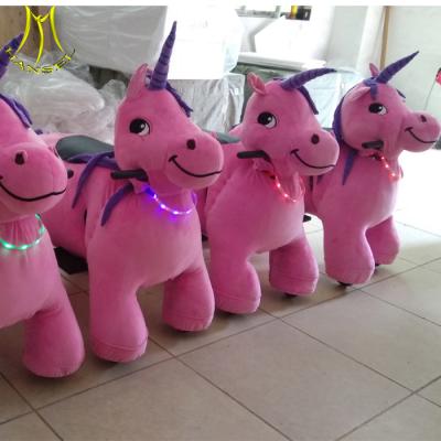 China Hansel shopping mall battery powered plush toy ride on animals 4 wheel electric bike for sale