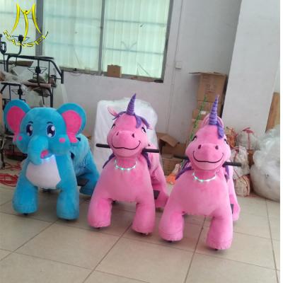 China Hansel happy ride on bull plush motorized animals moving game center for sale for sale
