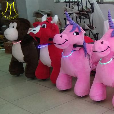 China Hansel shopping mall unicorn ride on electronic amusement stuffed animal electric ride on toy for sale