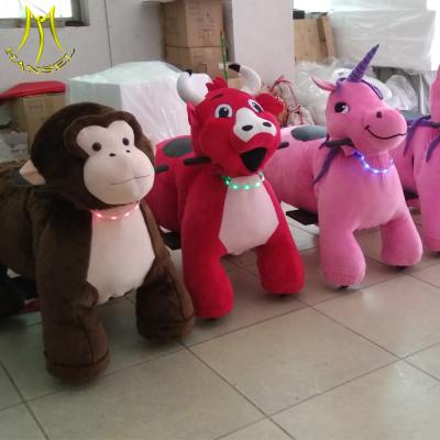 China Hansel battery carts toy motorized plush riding animals car ride for shopping mall for sale