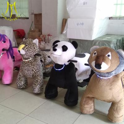 China Hansel coin operated amusement park plush ride on animals electric stuffed animals go kart factory for sale