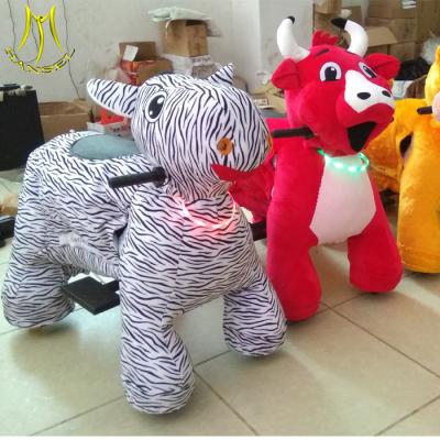 China Hansel shopping mall kids entertainment ride on unicorn motorized plush animal for sale