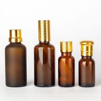 China Round Shape Frosted Matte Glass Essential Oil Bottle 5ml 10ml 30ml 50ml for sale