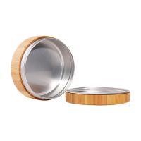 China Aluminum Cosmetic Face Cream Container Jar With Bamboo Wood Lid 5ml 15ml 30ml 50ml 100ml for sale