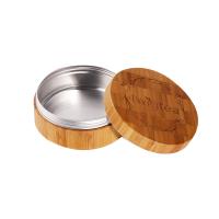 China Aluminum Cosmetic Face Cream Container Jar With Bamboo Wood Lid 5ml 15ml 30ml 50ml 100ml for sale