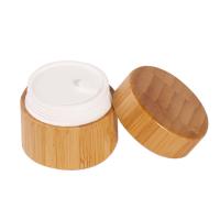 China Wooden Bamboo Jar Packaging 5g 15g 30g 50g 100g 200g Clear Frosted Glass Jar for sale