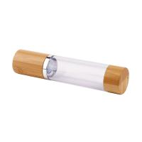 China Plastic Dispenser Lotion Cosmetic Airless Bottle With Bamboo Pump for sale