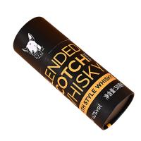 China Black Round Kraft Paper Tube Packaging Food Grade Recycled Cylinder Packaging Box for sale