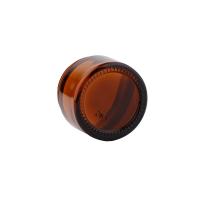 China Amber empty body cream cosmetic jars face cream glass jar with aluminum lid for sale