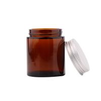 China Wholesale Dark Amber Cream Candle Jars Empty Food Storage Glass Jar With Lid for sale