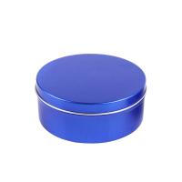 China Thermal Transfer Peacock Blue Aluminum Cosmetic Jars 1oz Cosmetic Jars With Lids for sale