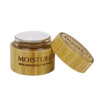 China OEM Skincare Bamboo Cosmetic Packaging Electroplate 50g Bamboo Cream Jar for sale