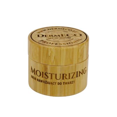 China OEM Skincare Bamboo Cosmetic Packaging Electroplate 50g Bamboo Cream Jar for sale