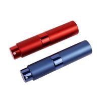 China 0.2OZ 6ml Flat Shoulder Perfume Atomizers Round Aluminum Perfume Spray Bottle for sale