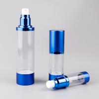 China 0.5OZ 1OZ 1.7OZ 3.4OZ Airless Spray Bottle Blue Round Cosmetic Bottle for sale