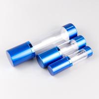 China 0.5OZ 1OZ 1.7OZ 3.4OZ Airless Spray Bottle Blue Round Cosmetic Bottle for sale