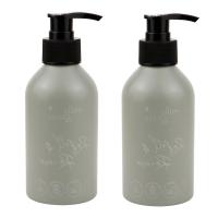China 50x150mm 200ml Aluminum Cosmetic Bottles Refillable Shampoo Bottles With Pump for sale