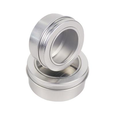 China Custom Logo Round Aluminum Cosmetic Jars Metal Tea Canisters For Food Storage for sale