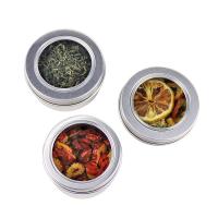 China Custom Logo Round Aluminum Cosmetic Jars Metal Tea Canisters For Food Storage for sale