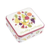 China 0.23mm Thick Square Metal Candy Tin CMYK Offset Printing Biscuit Tin Gift Box for sale