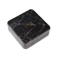 China 0.23mm Thick Square Metal Candy Tin CMYK Offset Printing Biscuit Tin Gift Box for sale