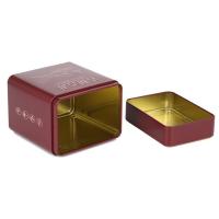 China OEM ODM Rectangular Metal Storage Box PMS Offset Printing Tea Tin Canisters for sale