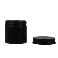 China PASSEN Screw Lid 100ml Aluminium Tins Lightweight Black 8oz Candle Tins for sale