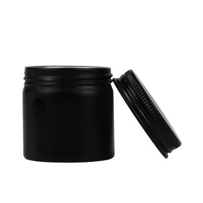 China PASSEN Screw Lid 100ml Aluminium Tins Lightweight Black 8oz Candle Tins for sale