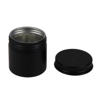 China PASSEN Screw Lid 100ml Aluminium Tins Lightweight Black 8oz Candle Tins for sale