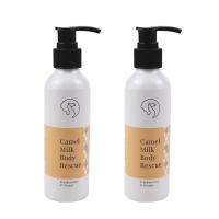 China 3.4OZ 5OZ 6.7OZ Household Shower Pump Bottle White Orange Custom Cosmetic Bottles for sale