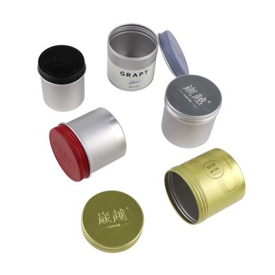 China OEM ODM Cosmetic Aluminum Canisters 4.58oz 2oz Screw Top Tins For Candles for sale