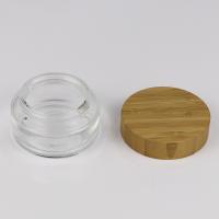 China 40ml 75ml 180ml Transparent Cosmetic Glass Jars With Bamboo Lid for sale