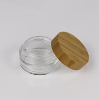 China 40ml 75ml 180ml Transparent Cosmetic Glass Jars With Bamboo Lid for sale