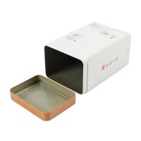 China Hot Stamping White Tinplate Metal Tea Canister 30ml To 300ml for sale