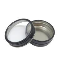 China 0.28mm 0.3mm Thick Shallow Tin Can Containers Round Window Slip Lid Tin for sale