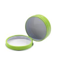 China 0.28mm 0.3mm Thick Shallow Tin Can Containers Round Window Slip Lid Tin for sale