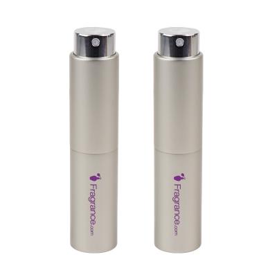 China 10ml 0.34OZ Perfume Atomizers Rotary Aluminum Fine Mist Spray Bottle for sale