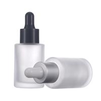 China Round Amber Glass Cosmetic Serum Essential Oil Bottle 15ml 30ml 50ml for sale