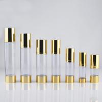 China Silver Gold Aluminum Toner Airless Pump Bottle 50ml Frosted Plastic Bottle for sale