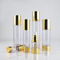 China Silver Gold Aluminum Toner Airless Pump Bottle 50ml Frosted Plastic Bottle for sale
