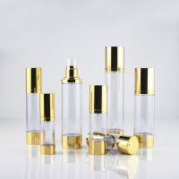 China Silver Gold Aluminum Toner Airless Pump Bottle 50ml Frosted Plastic Bottle for sale
