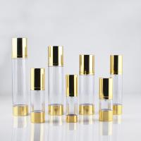 China Silver Gold Aluminum Toner Airless Pump Bottle 50ml Frosted Plastic Bottle for sale