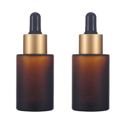 China 5ml 20ml 60ml Amber Glass Dropper Bottle Round Essential Oil Diffuser Bottles for sale