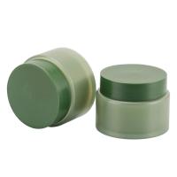 China Matcha Green Cosmetic Glass Jars 15g Glass Containers For Skin Care Products for sale