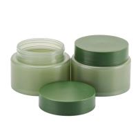 China Matcha Green Cosmetic Glass Jars 15g Glass Containers For Skin Care Products for sale