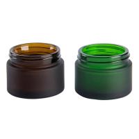 China Custom Clear Green 200g 7OZ Amber Frosted Glass Jars For Candle for sale