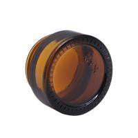 China 5g 20g 4oz 8oz Cosmetic Glass Jars Black Cap Amber Apothecary Jars for sale