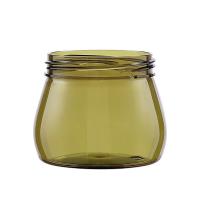 China 30g 50g 80g 100g Cosmetic Clear Green Glass Jar With Plastic Lid For Body Cream for sale