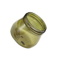 China 30g 50g 80g 100g Cosmetic Clear Green Glass Jar With Plastic Lid For Body Cream for sale